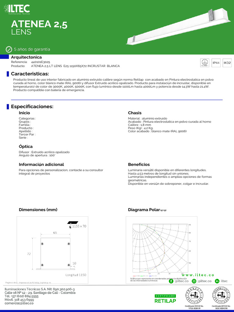 Atenea 2,5: Caracteristicas | PDF