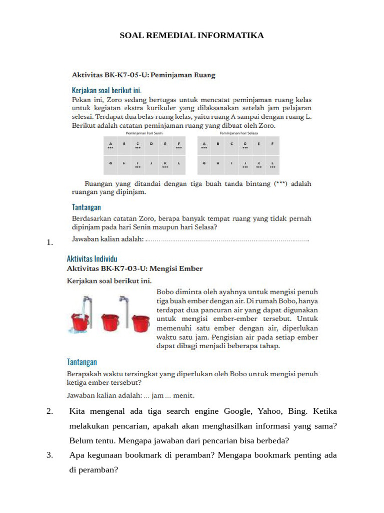 Soal Remedial Informatika | PDF