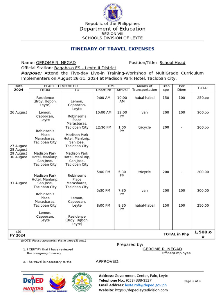 Appendix A MGTravel | PDF