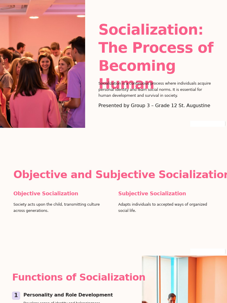 Socialization The Process of Becoming Human Group 3 | PDF