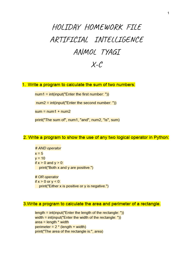 HO Y Ho R Fi AR Ci in LEC AN TA X-C: 1. Write A Program To Calculate ...