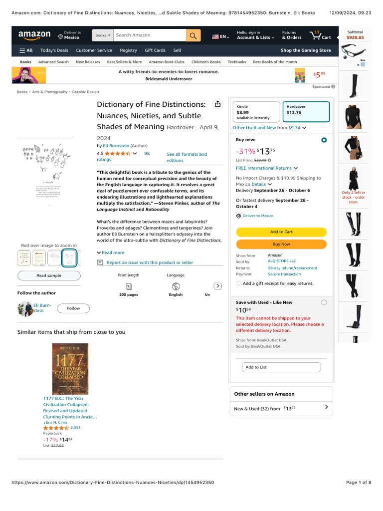 Dictionary of Fine Distinctions: Nuances, Niceties, and Subtle Shades ...