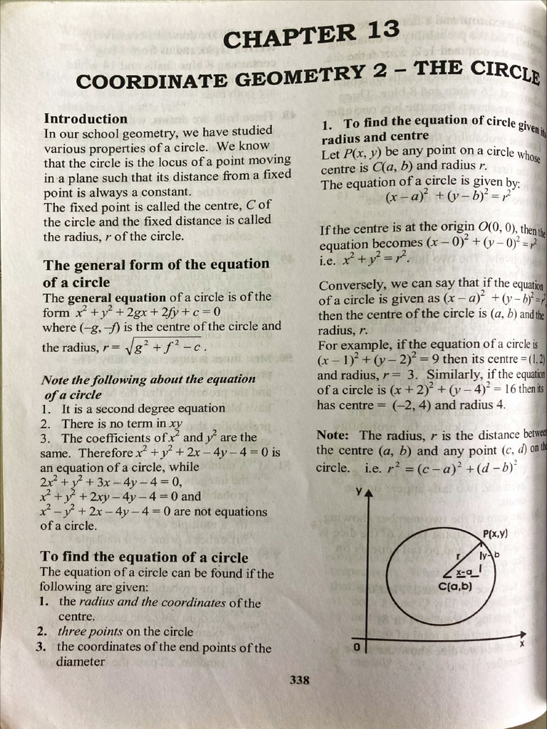 Coordinate Geometry 2 (The Circle) | PDF