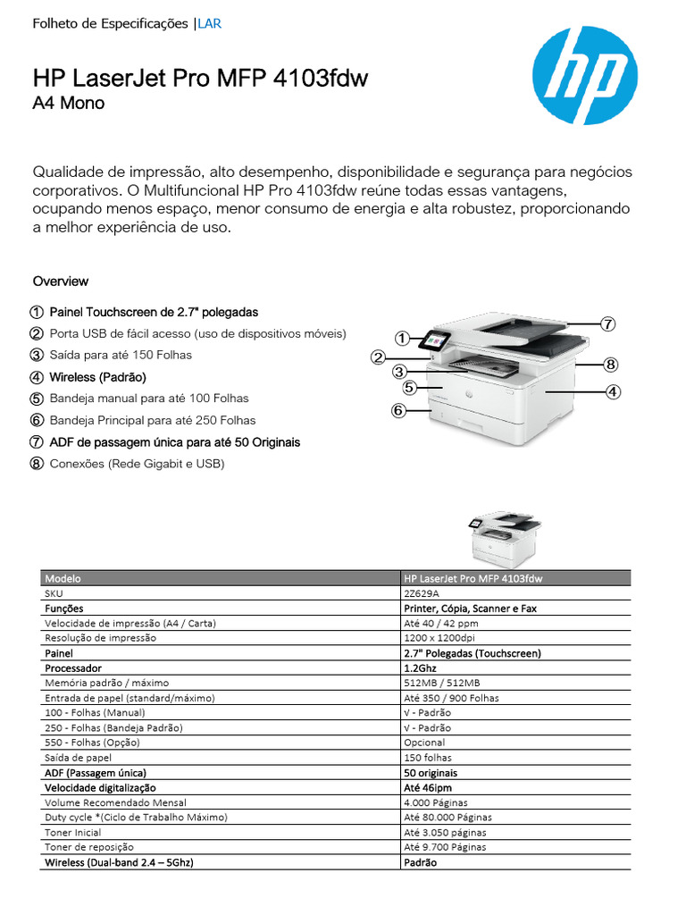 MFP Mono A4 PRO 4103fdw | PDF