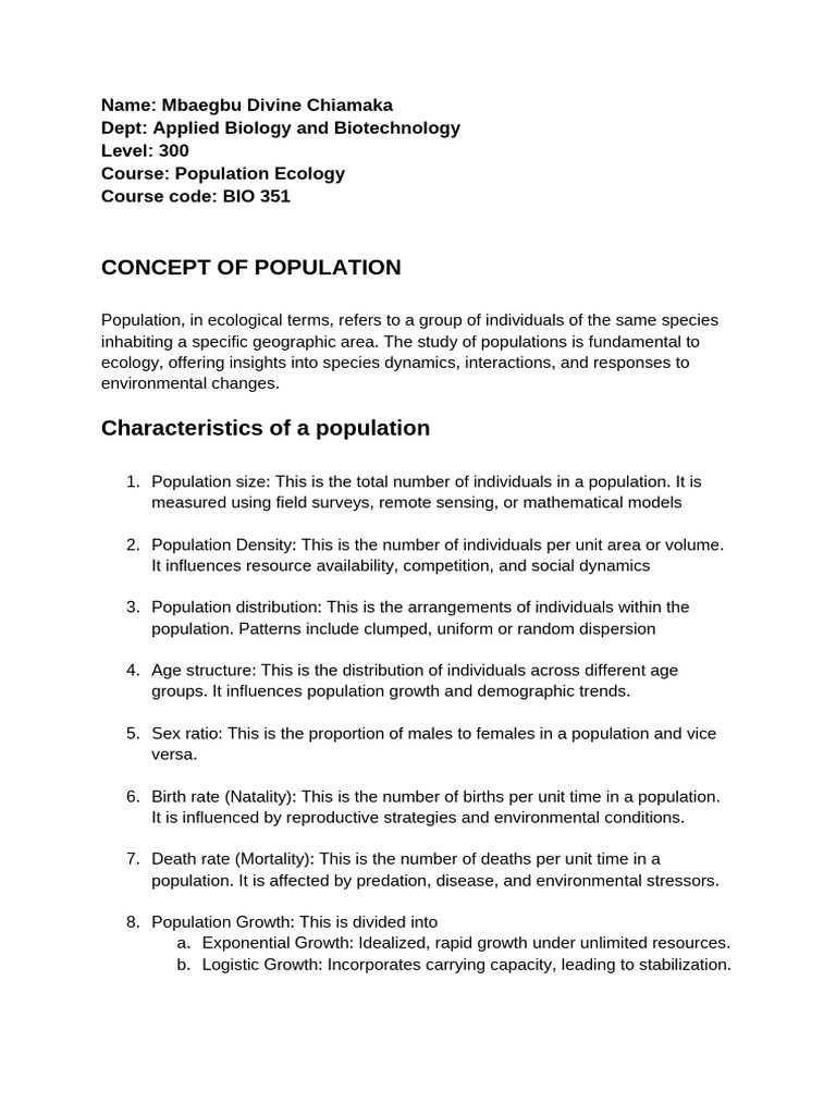 Population Assignment Pdf