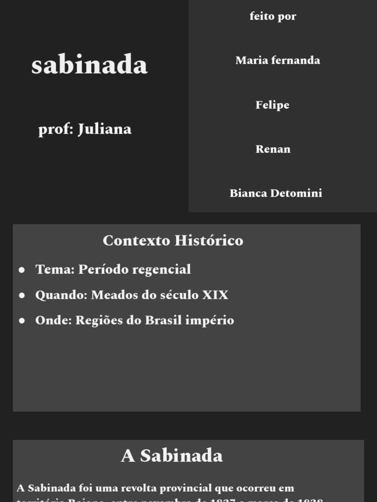Sabinada-Trabalho de Historia | PDF