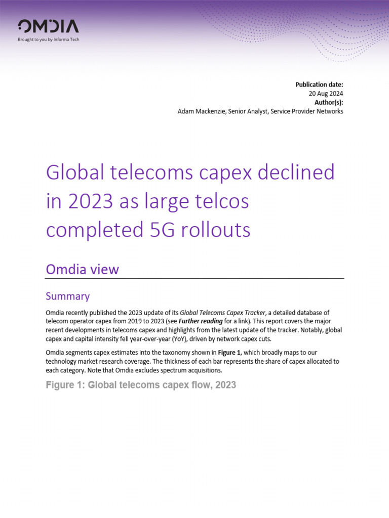 Global Telecoms Capex Declined in 2023 As Large Telcos Completed 5g Rollouts PDF | PDF | Legal ...