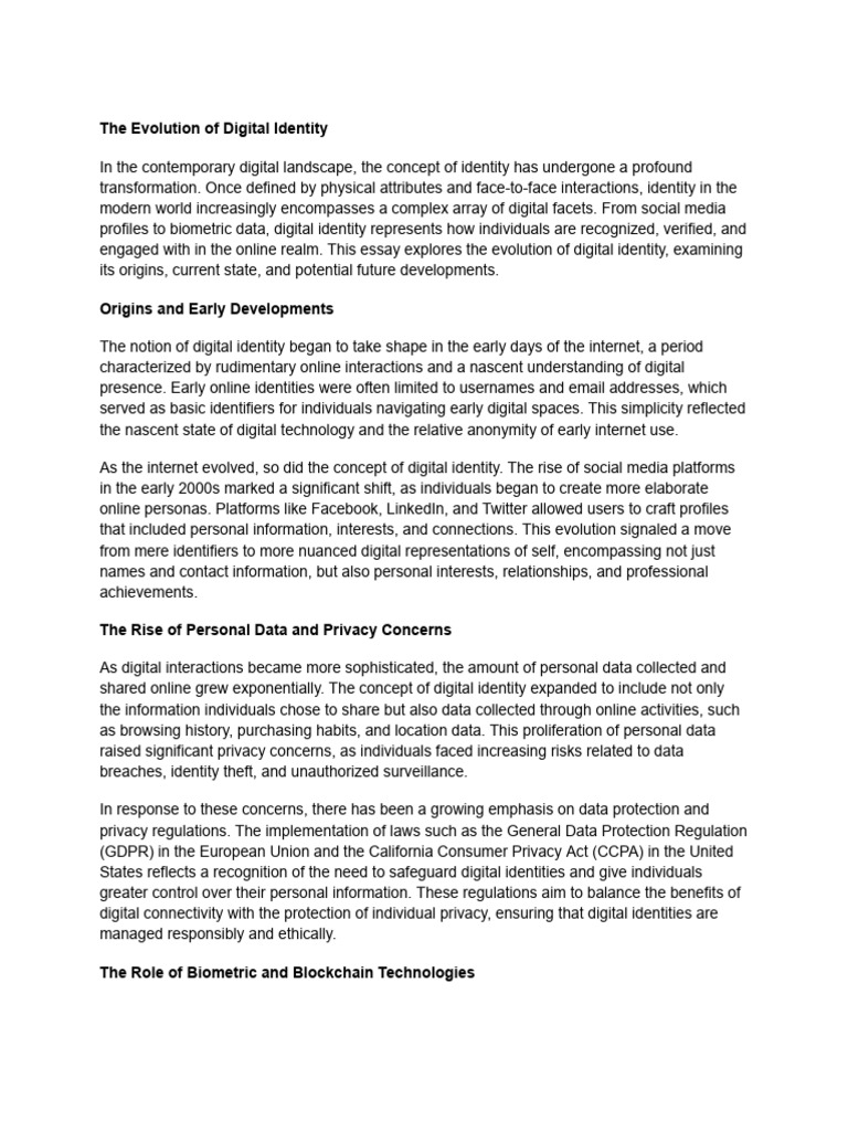 The Evolution of Digital Identity | PDF