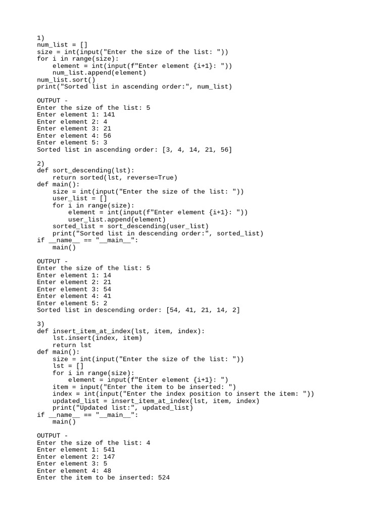 Weekly Assignment 32 Answers With Output | PDF
