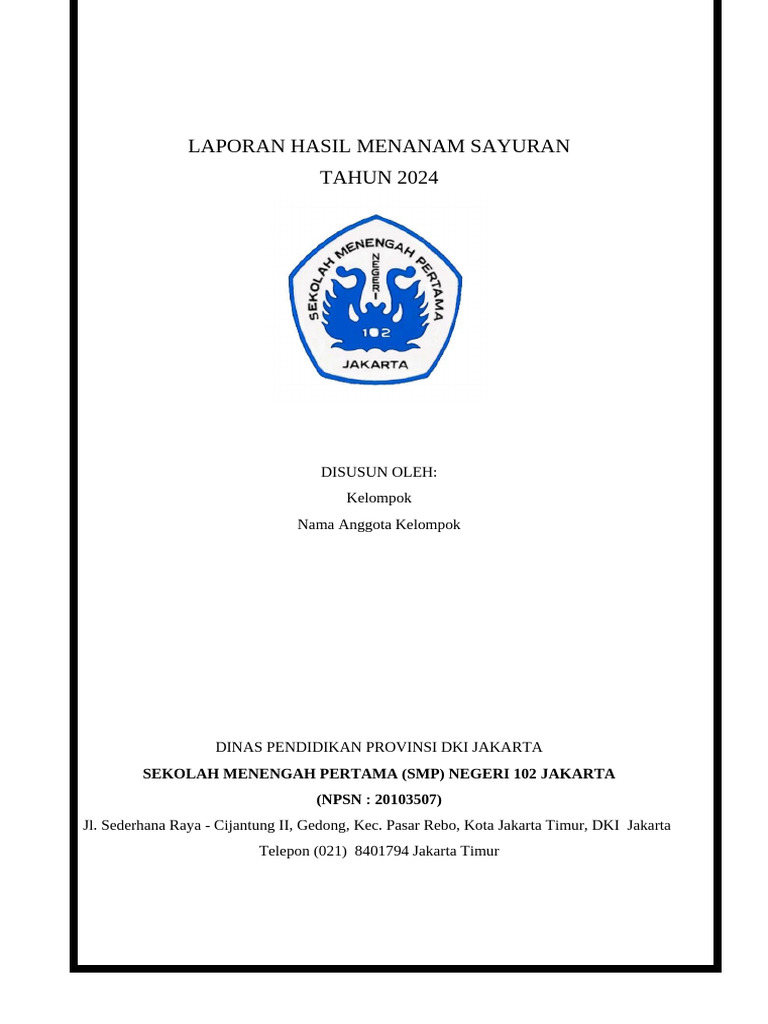 STRUKTUR LAPORAN P5 SISWA | PDF