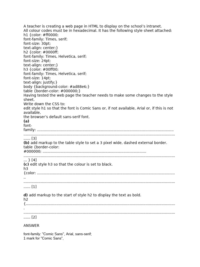 CSS+Theory Questions | PDF