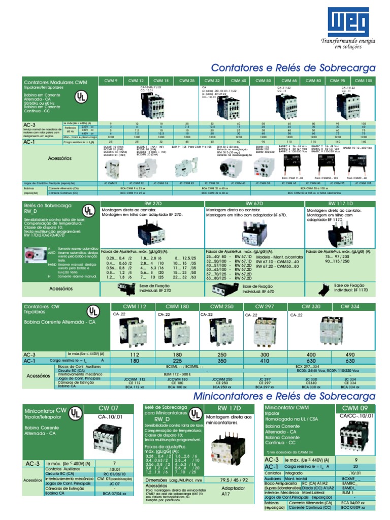 Weg Contatores | PDF | Corrente Alternada | Relé