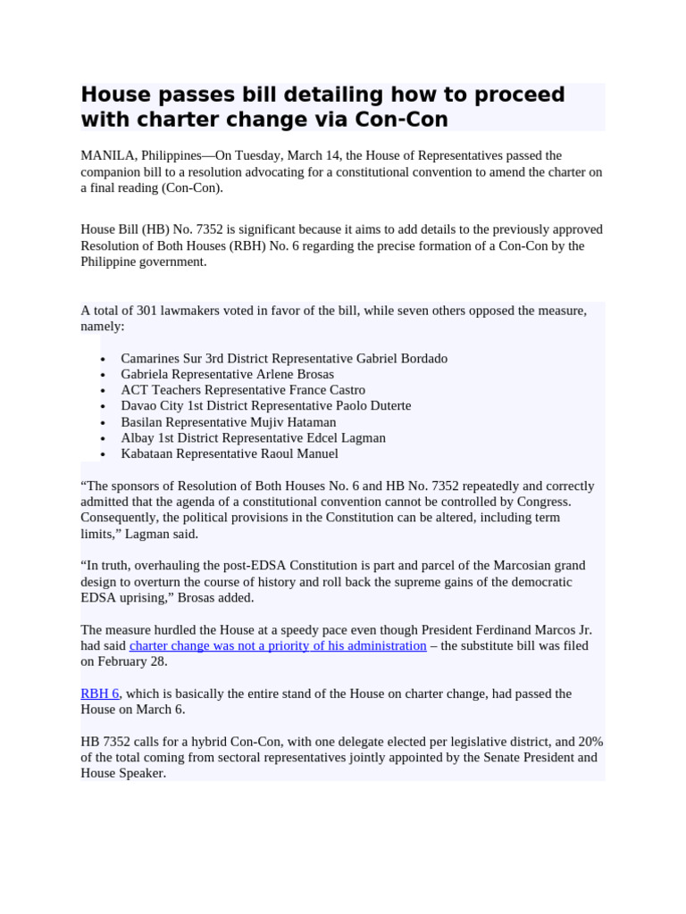Charter Change | PDF