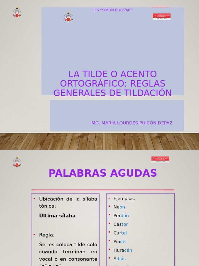 Sesión 3 - La Tilde o Acento Ortográfico | PDF