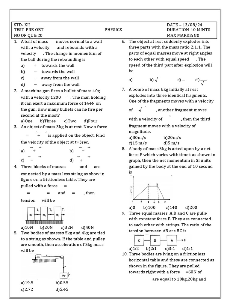 Pre Obt Phy QP (13!08!24) | PDF