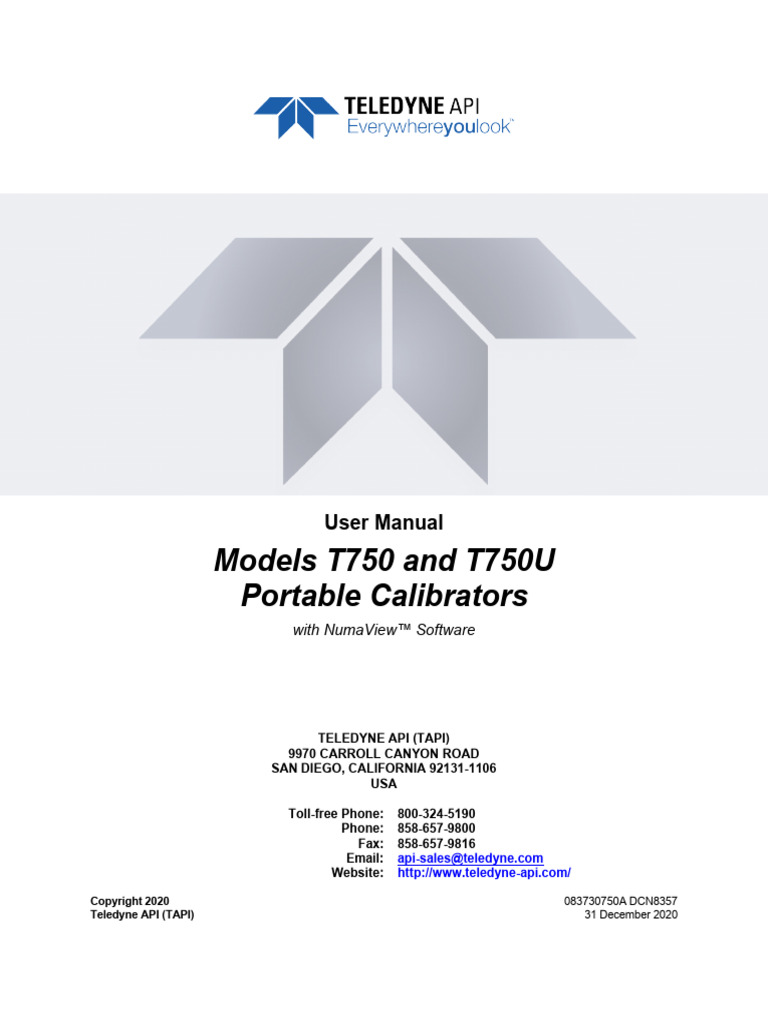 MANUAL T750 Teledyne | PDF