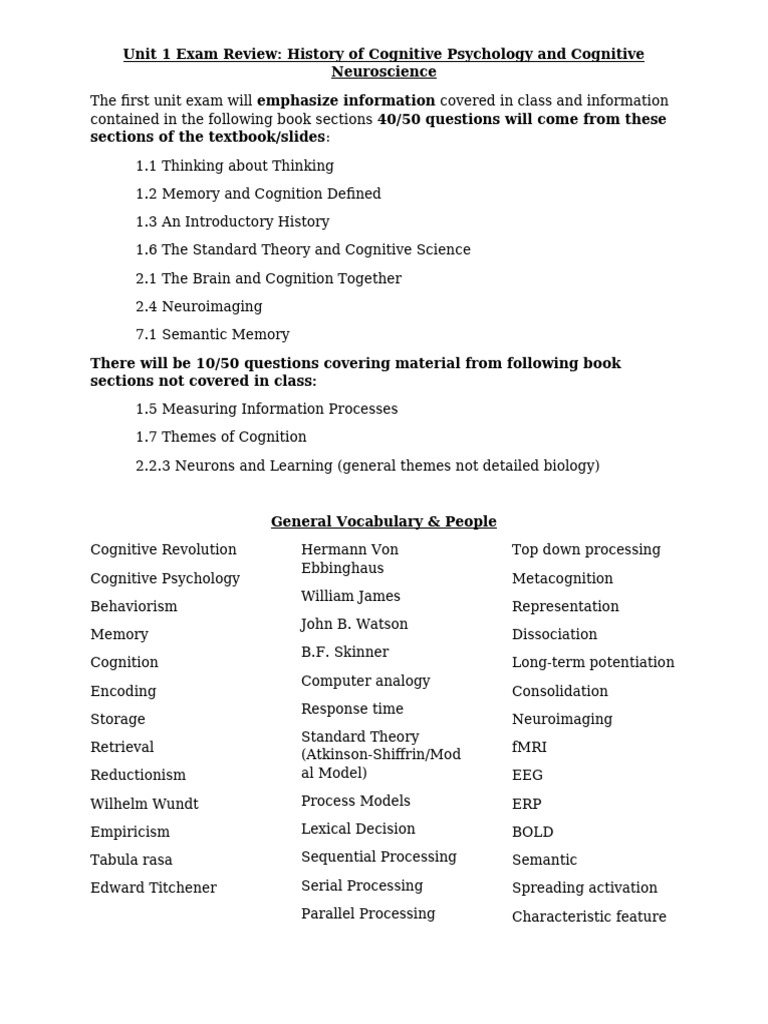 TTH Exam 1 Review | PDF