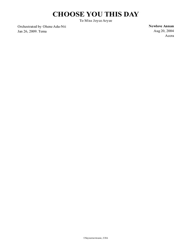 Choose You This Day | PDF