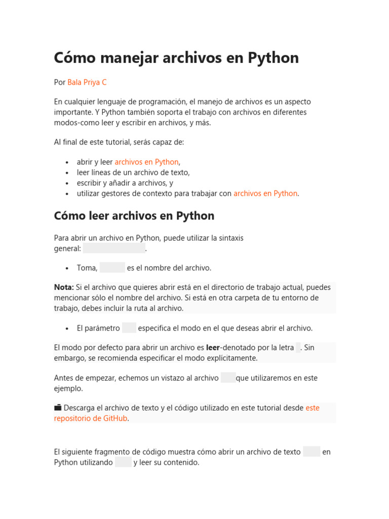 Cómo Manejar Archivos en Python | PDF