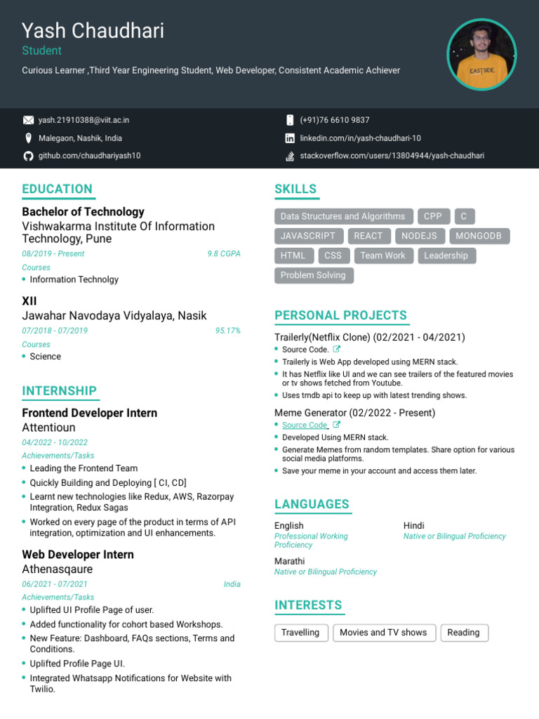 Yash's Resume | PDF
