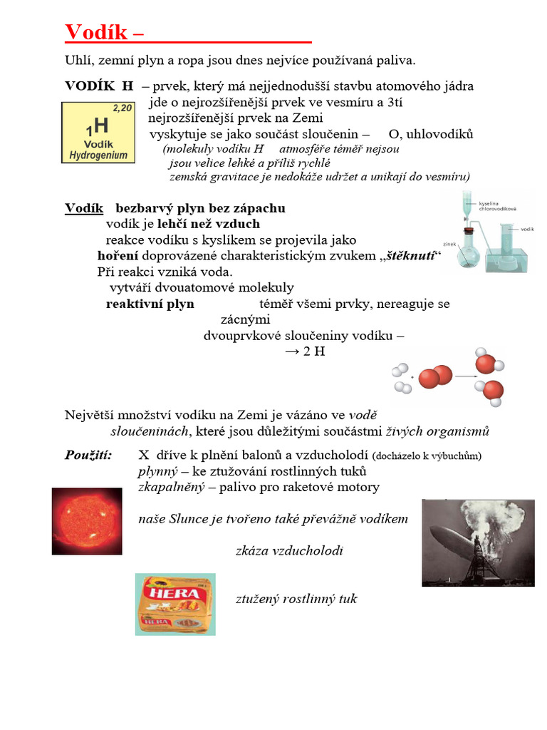 Vodík, Halogeny - Prezentace | PDF