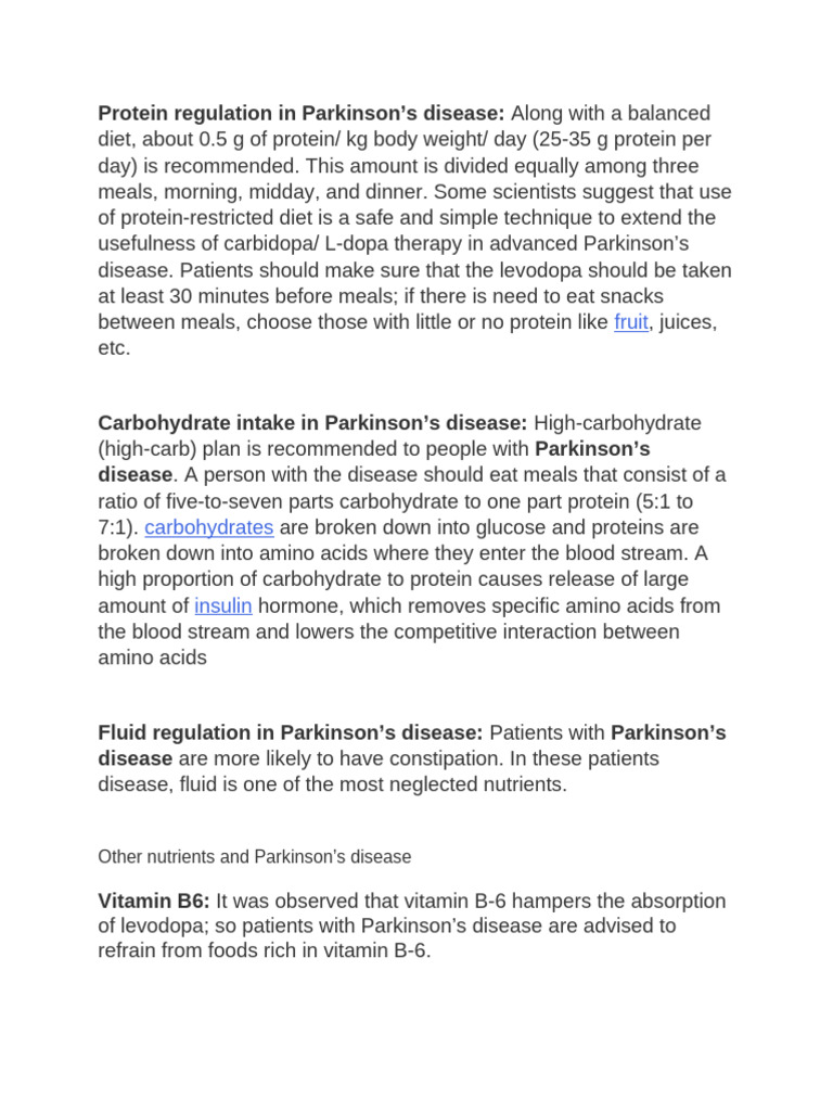 Protein Regulation in Parkinson's Disease:: Fruit | PDF | Wellness ...