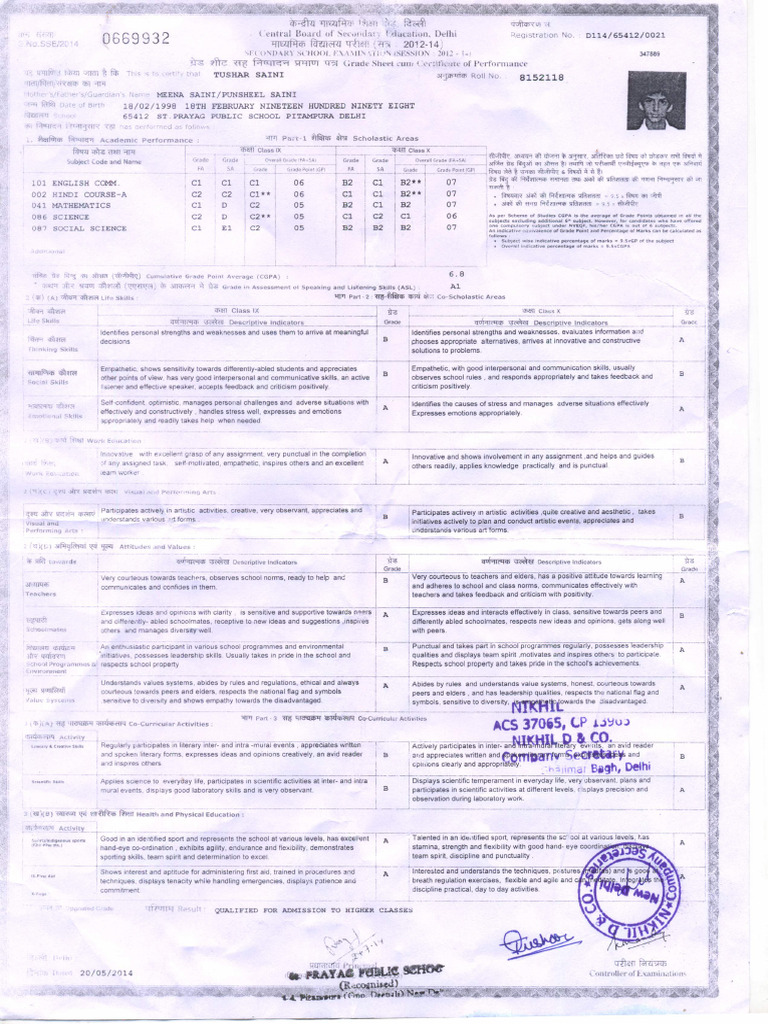 Marksheet-X_1 (1) | PDF