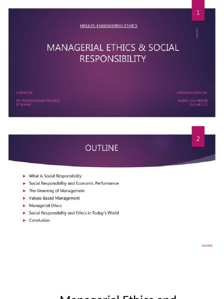 Social Responsibilities and Ethics in Management | PDF