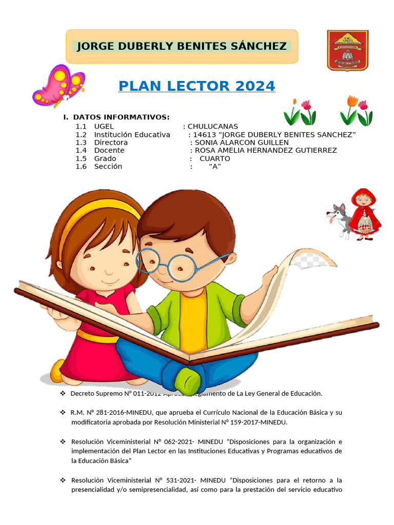 Plan Lector 4to 2024 Rosa-1 | PDF