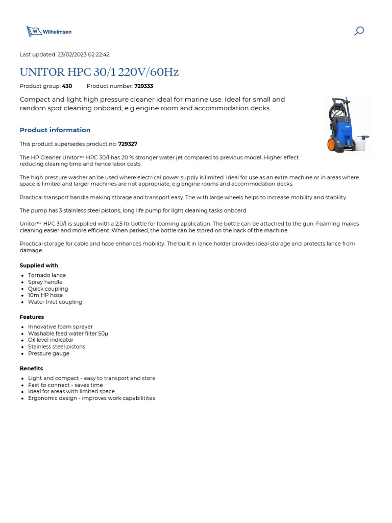 UNITOR HPC 30_1 220V_60Hz | PDF