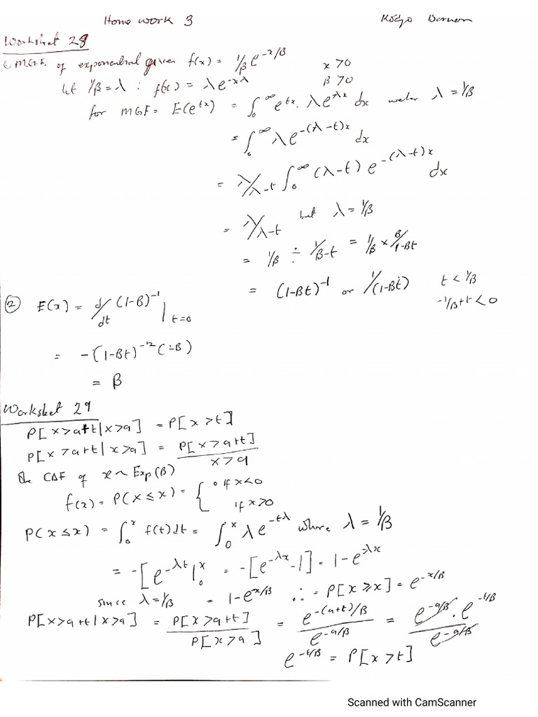 Maths Stats HW 3 | PDF