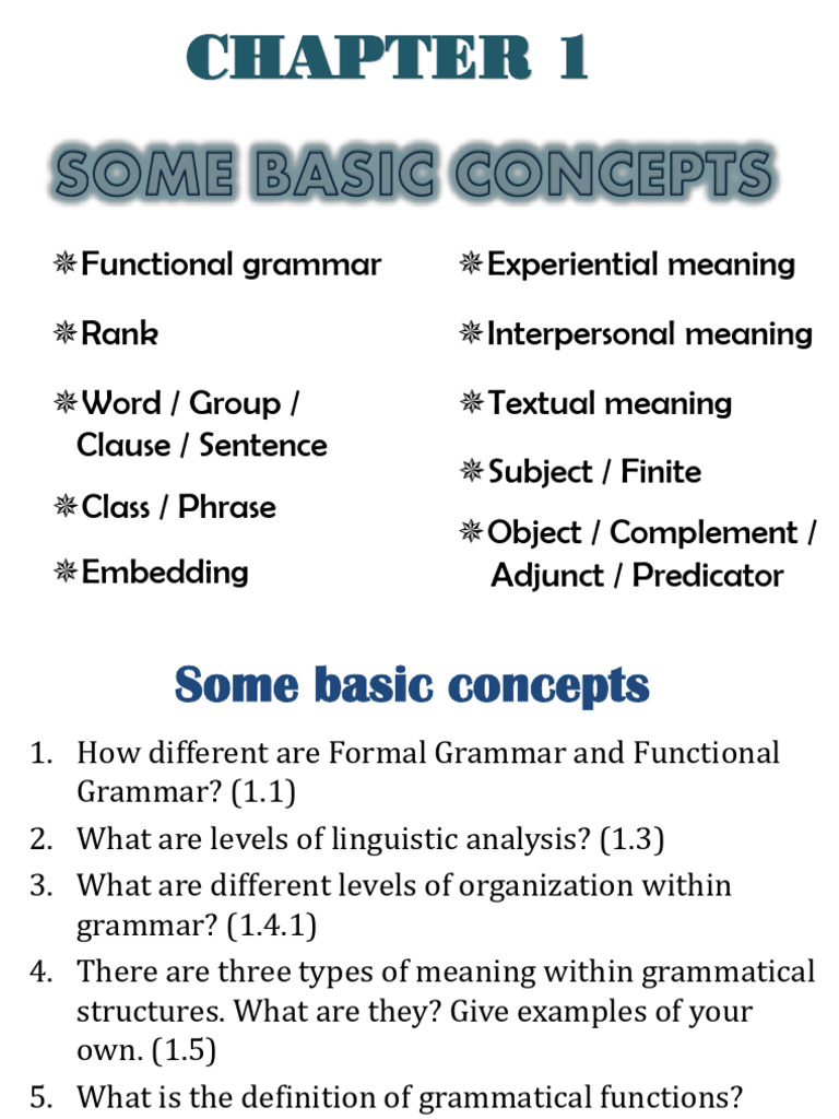 Chapter 1 - Some basic concepts | PDF