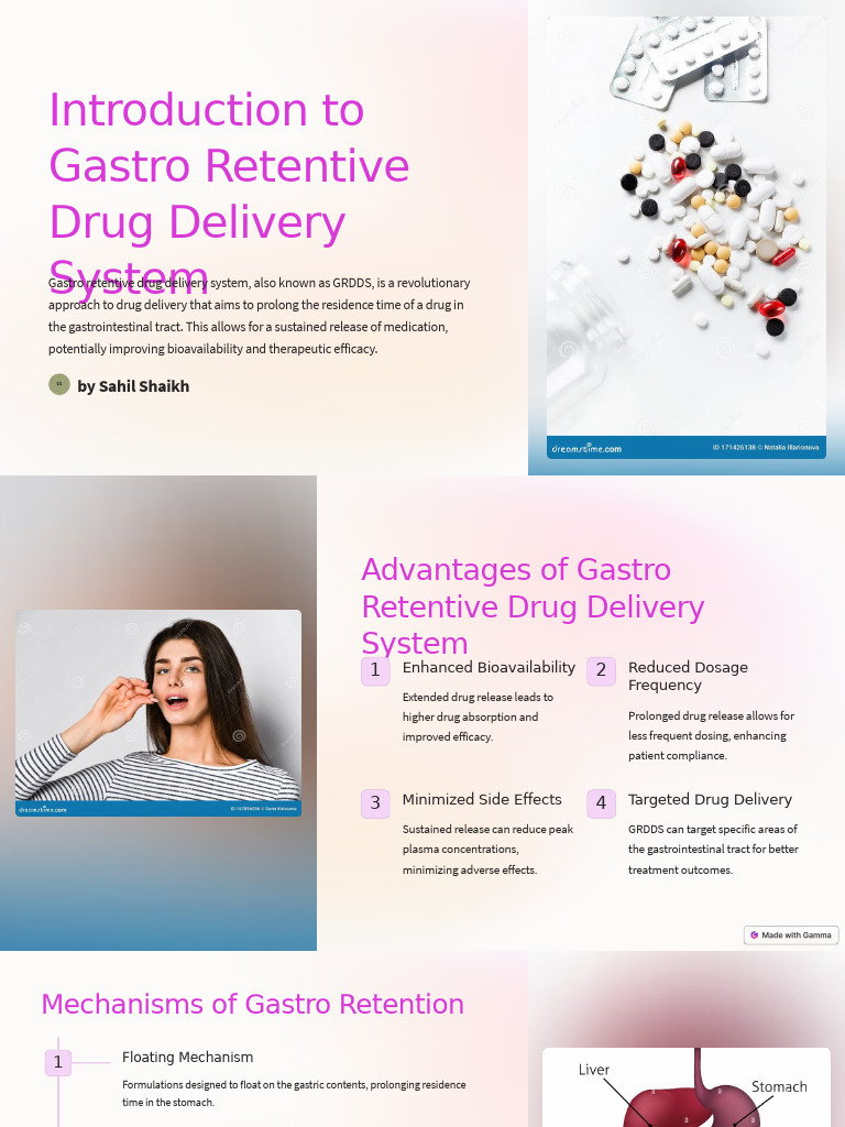 Introduction To Gastro Retentive Drug Delivery System | PDF