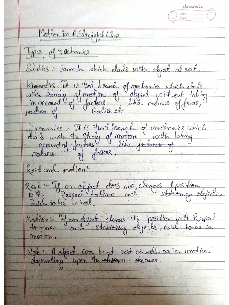 Class 11 Physics Chapter 2 Notes | PDF