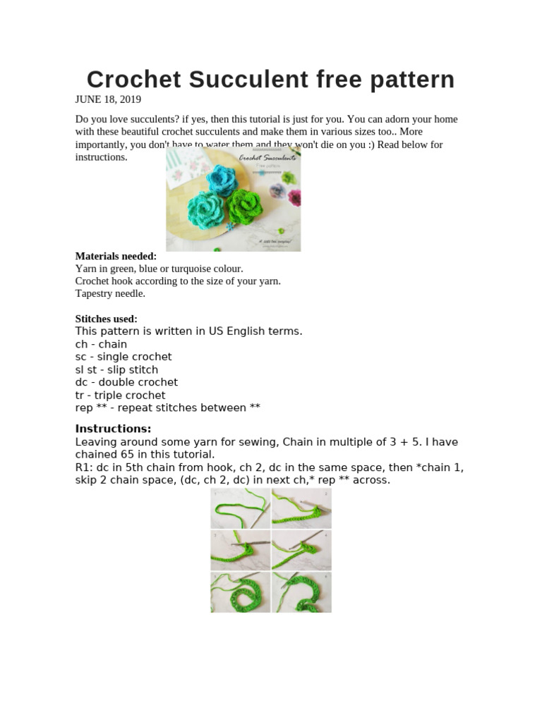 Free Crochet Succulent Pattern | PDF