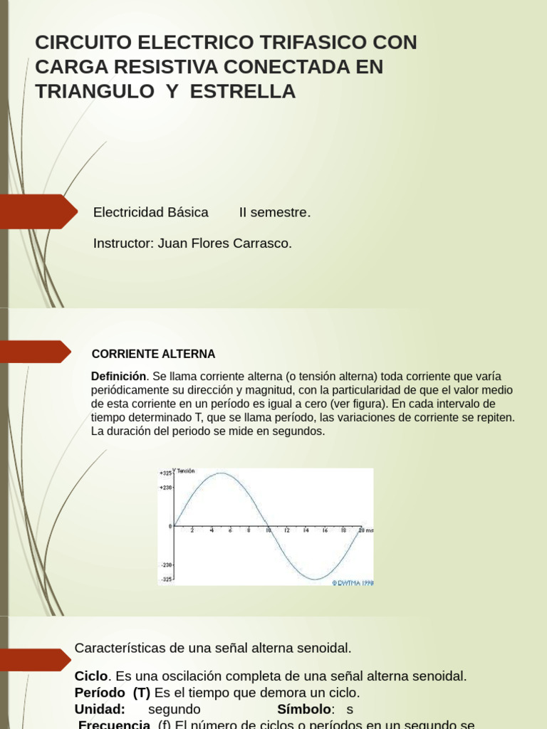 Circuito Eléctrico Trifásico Con Carga Resistiva en Triángulo. | PDF