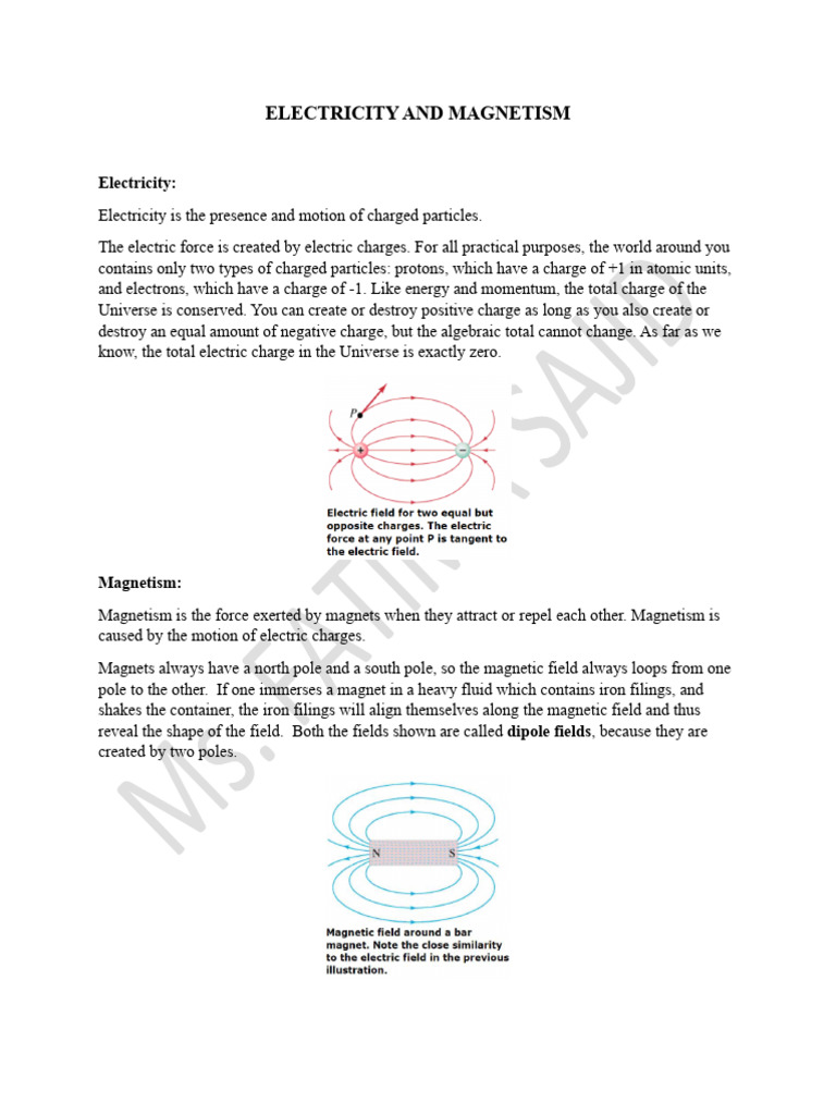 Electricity and Magnetism | PDF | Electric Current | Electric Charge