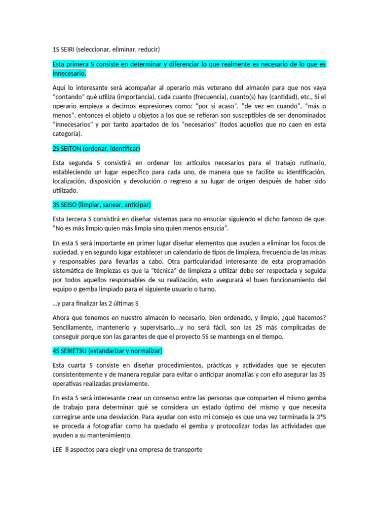 1S Seiri | PDF