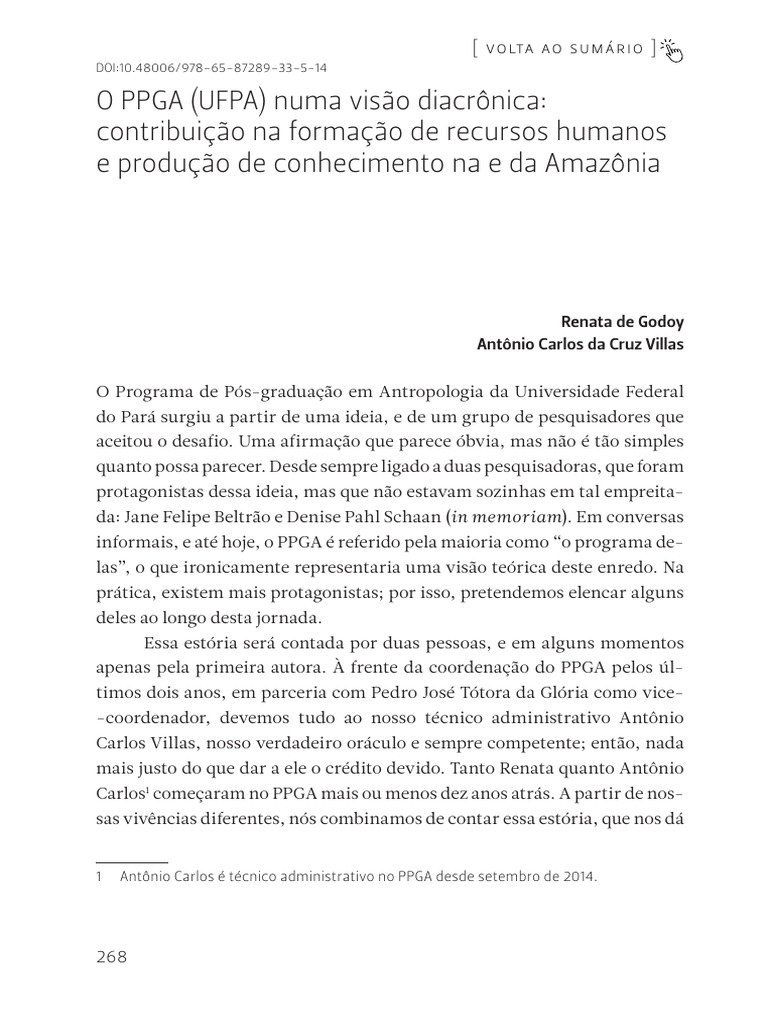 O PPGA (UFPA) Numa Visão Diacrônica | PDF