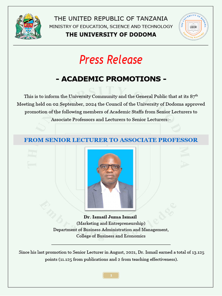 Academic Promotion | PDF