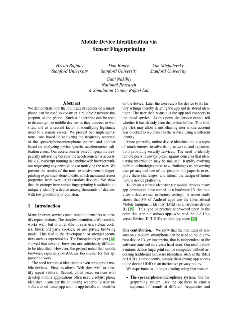 Sensor Id | PDF