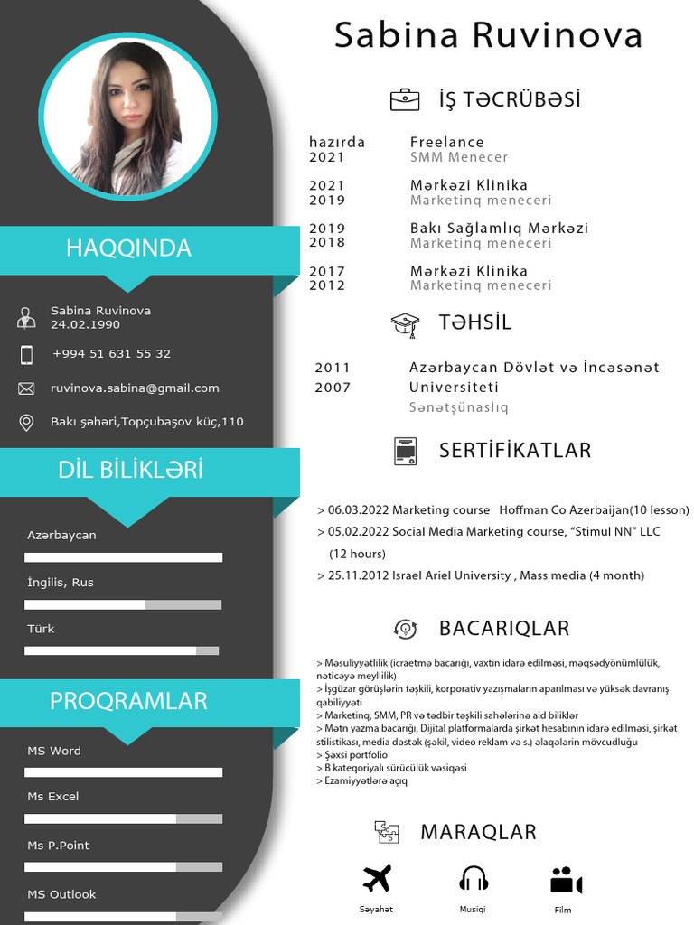 Sabina Ruvinova CV | PDF