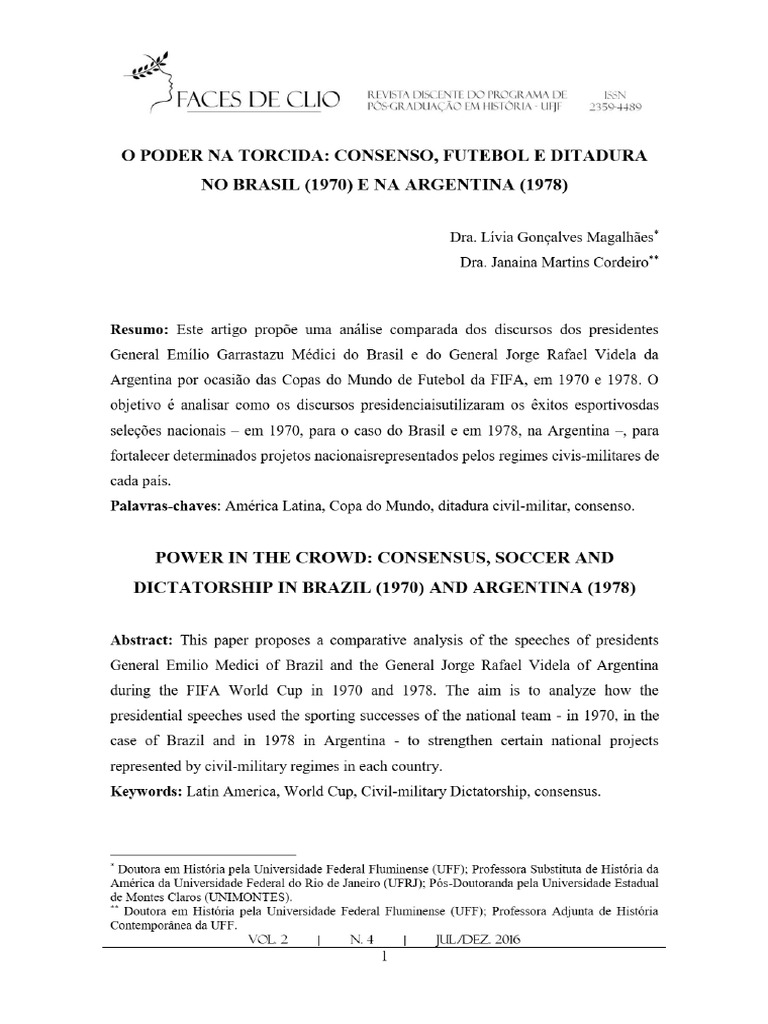 O Pooder Na Torcida Consenso, Futebol e Ditaduranobrasil (1970 ...