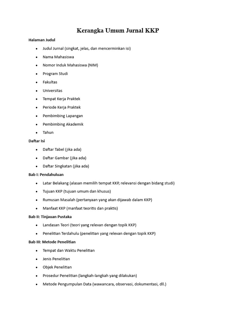 Kerangka KKP | PDF