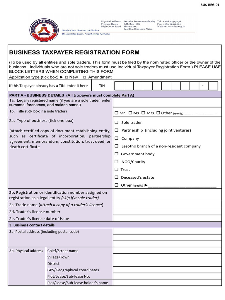 Business Registration Form | PDF | Identity Document