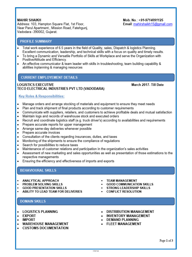 CV Mahir Sheikh | PDF