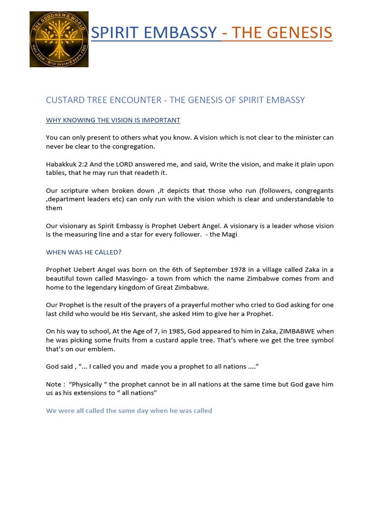 Spirit Embassy - The Genesis | PDF