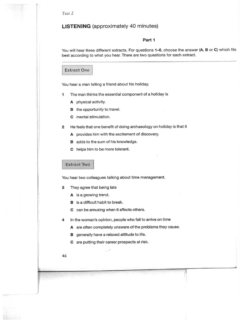 CAE Test 2 Listening | PDF