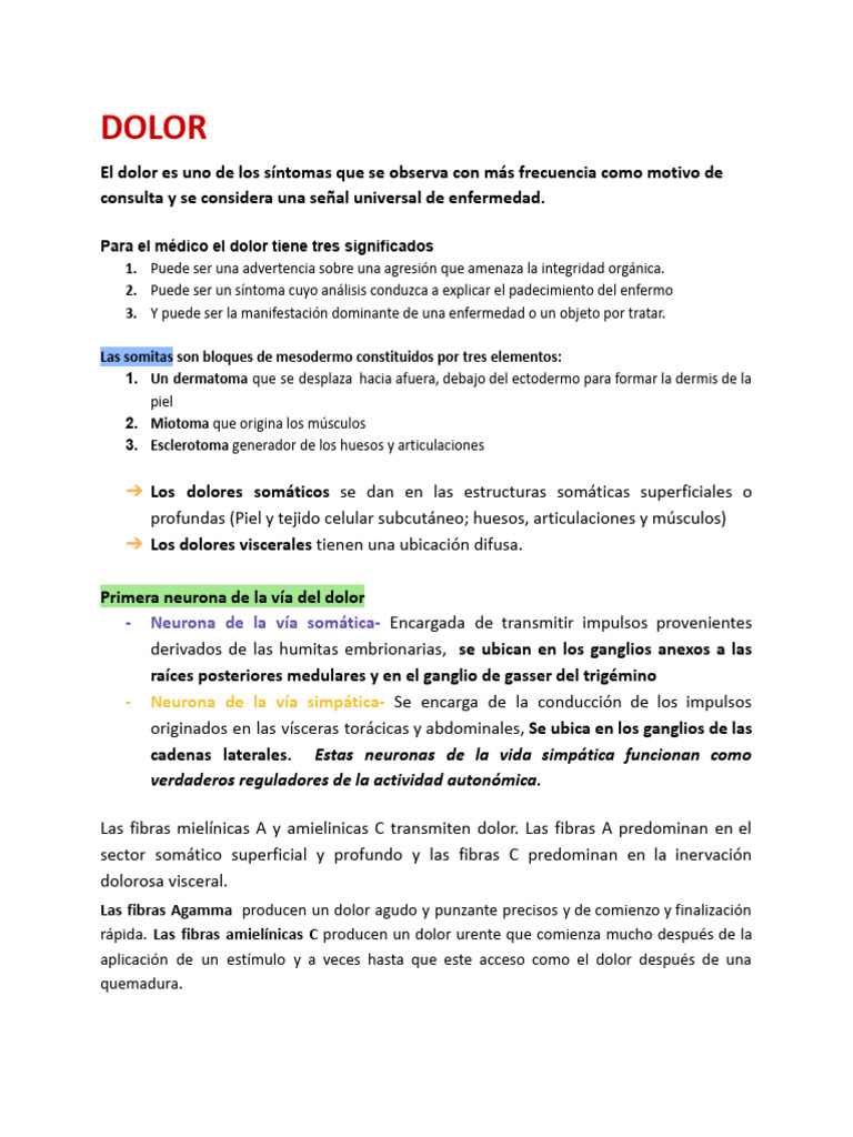 Semiología del DOLOR | PDF