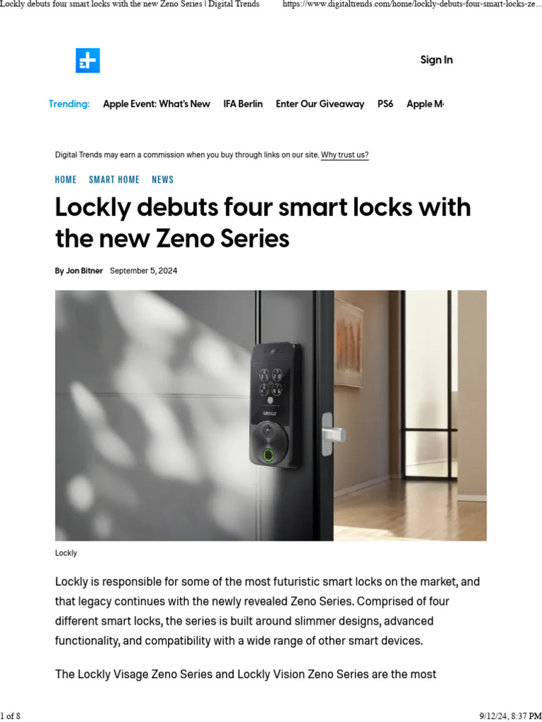 Lockly debuts four smart locks with the new Zeno Series _ Digital ...